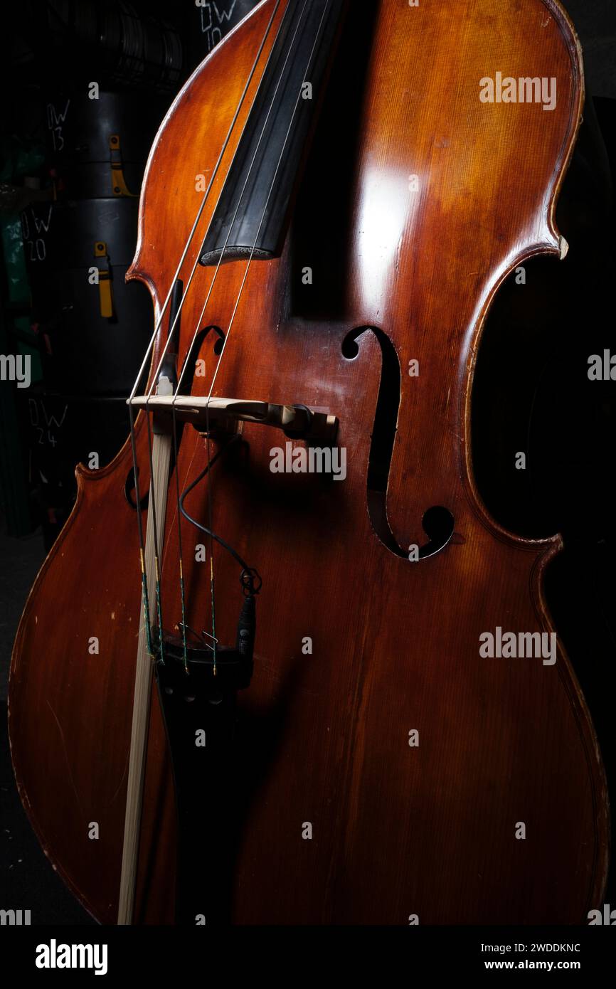 Detail of Double bass Stock Photo - Alamy