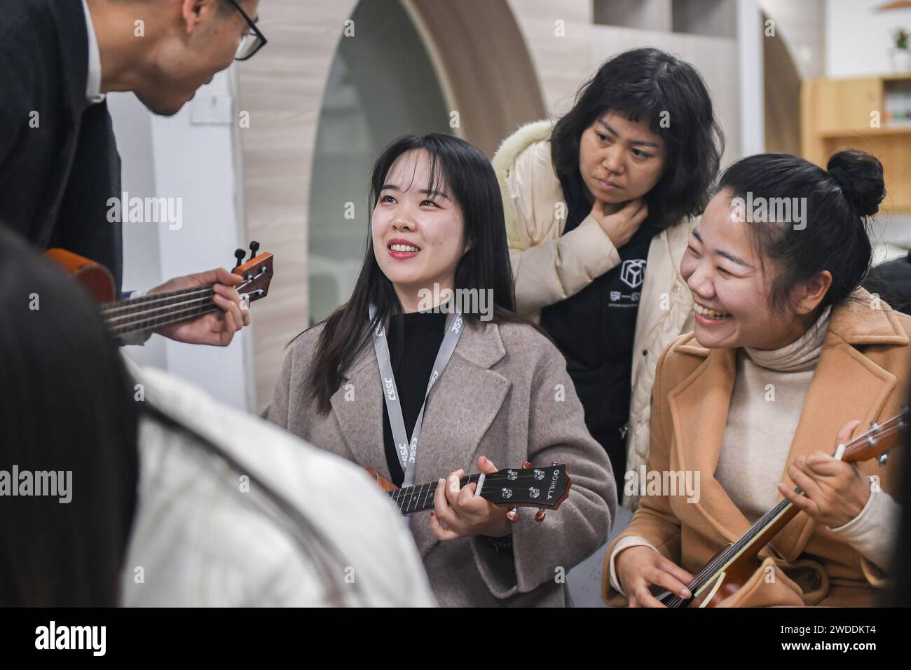 Wuhan, China's Hubei Province. 10th Jan, 2024. Instructor Wang Kuolin ...