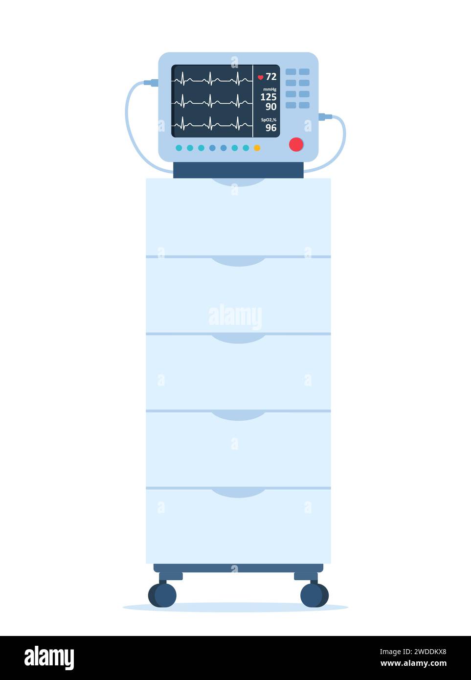 Cardiac monitor. Patient monitoring medical equipment. Monitor for ...