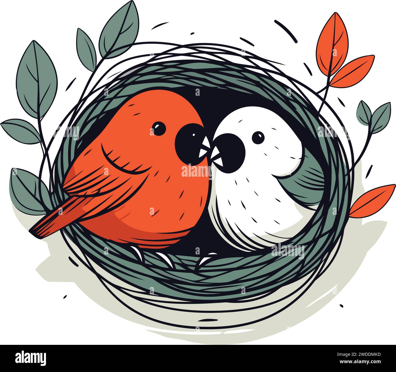 Couple in birds nest Stock Vector Images - Alamy