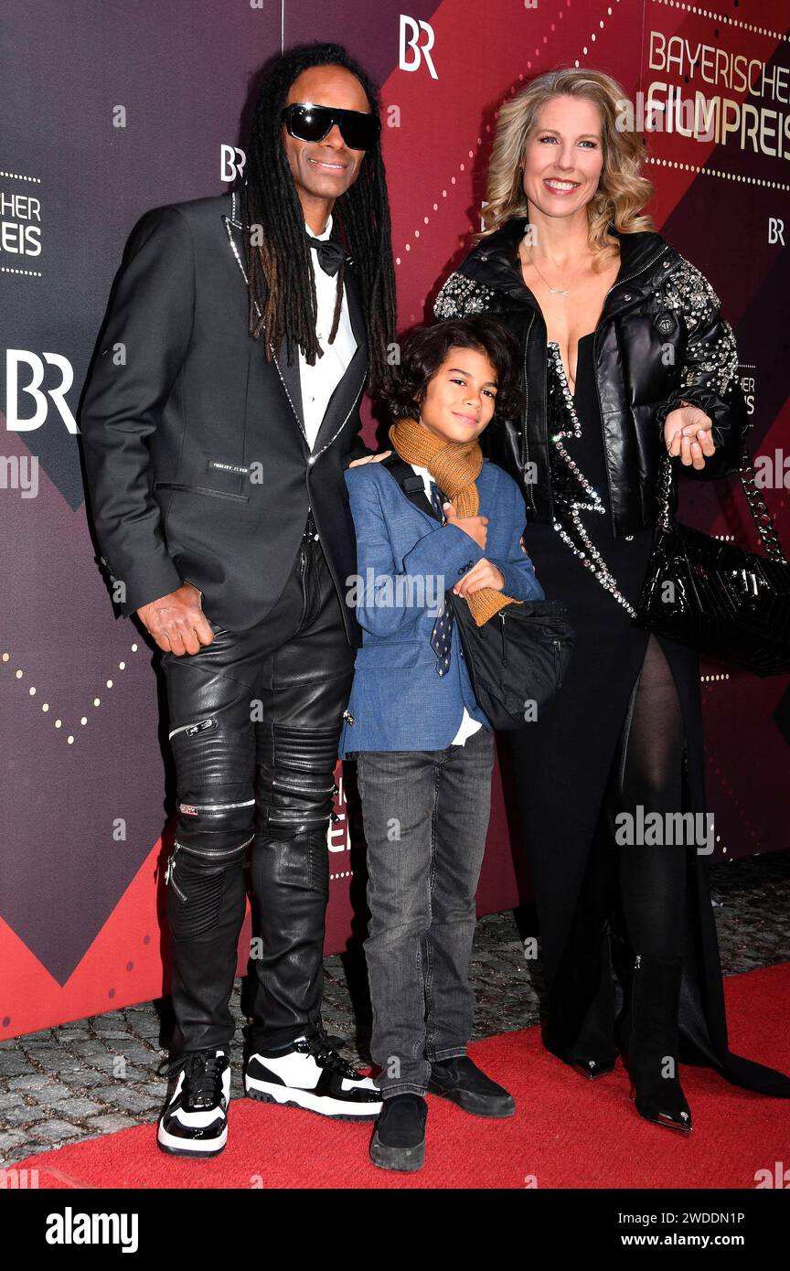 Fabrice Morvan mit Partnerin Tessa van der Steen und Sohn Sacha bei der ...