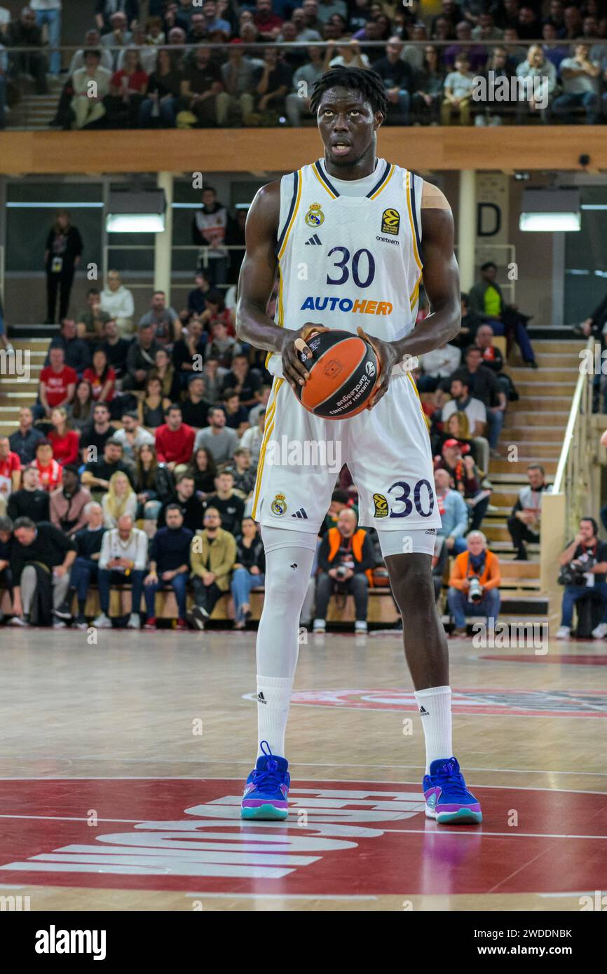Monaco, Monaco. 20th Jan, 2024. Madrid player #30 Eli Ndiaye is seen in action during the ...