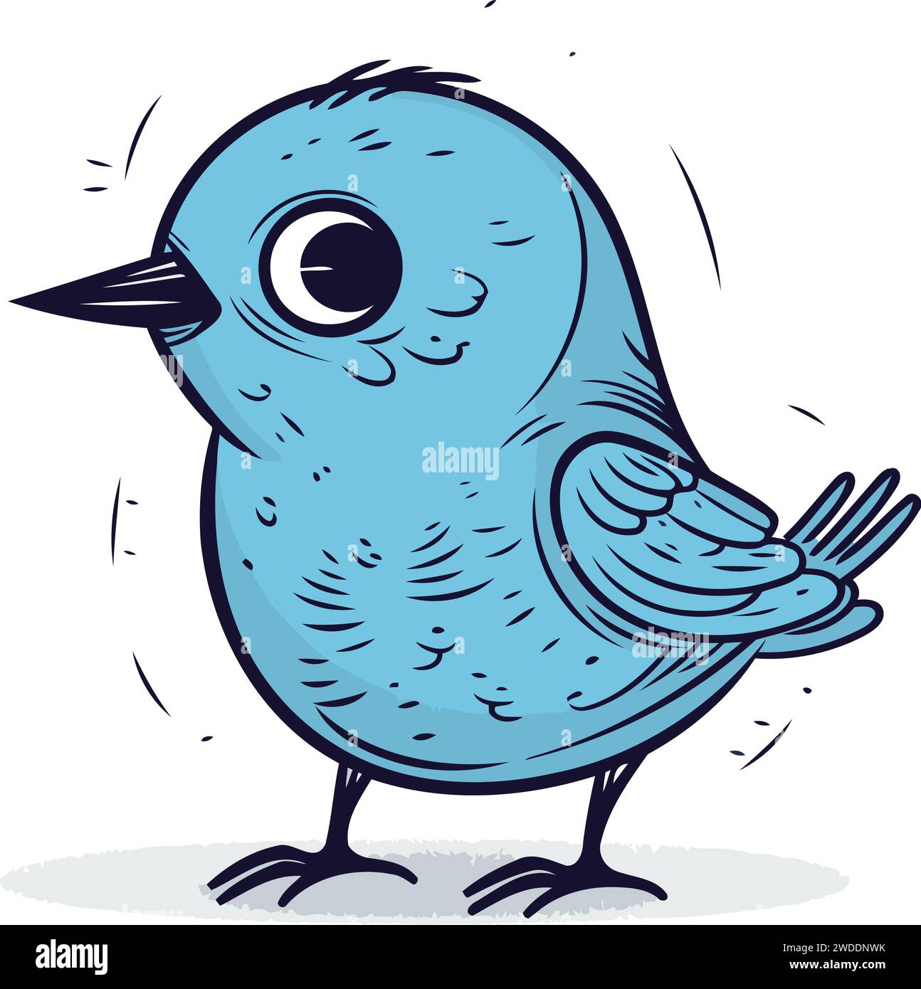 Cute blue bird. Vector illustration. Isolated on white background Stock ...