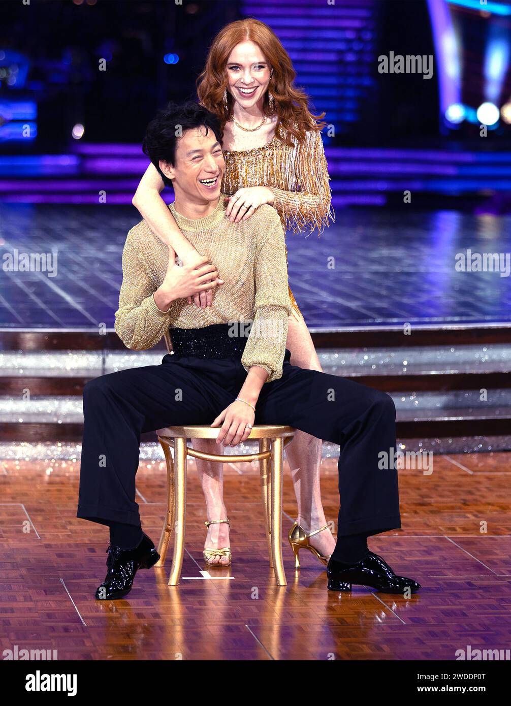 Angela Scanlon and Carlos Gu preforming at the Strictly Come Dancing ...