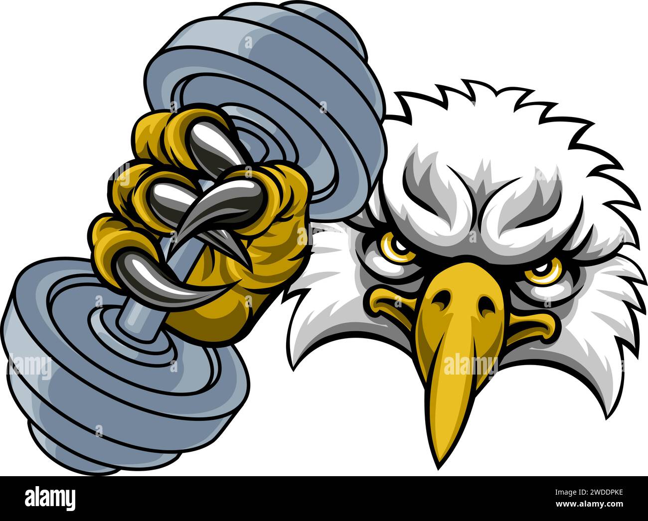 Eagle Hawk Bird Weight Lifting Dumbbell Gym Mascot Stock Vector Image ...