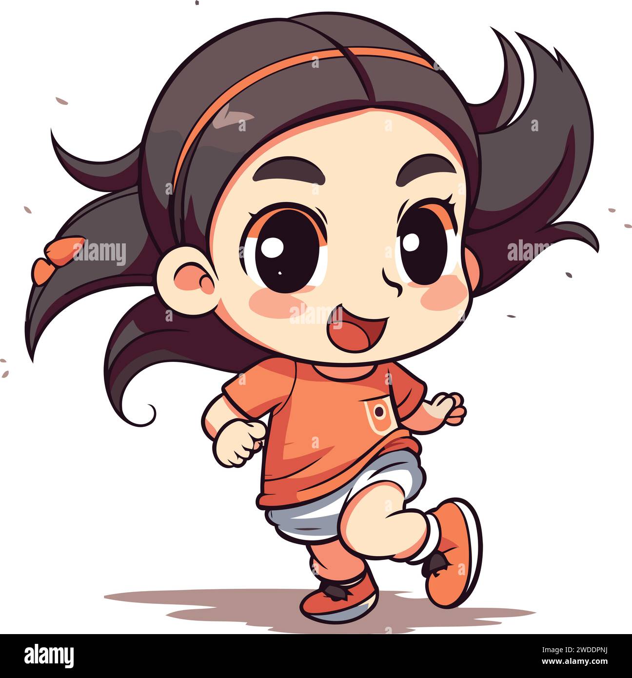 Girl running smiling Stock Vector Images - Alamy