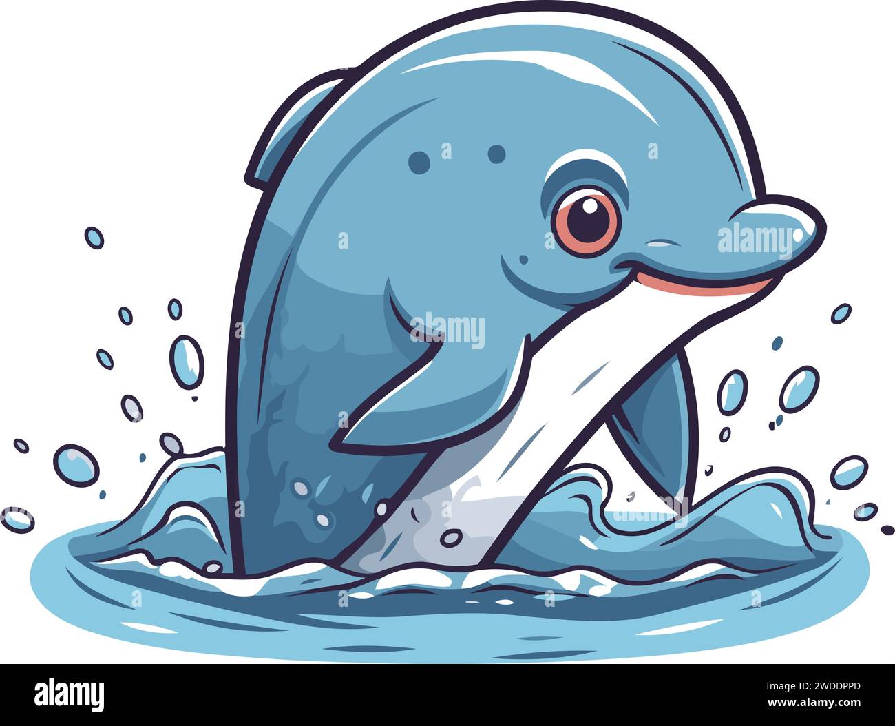 Dolphin cartoon character jumping out hi-res stock photography and ...