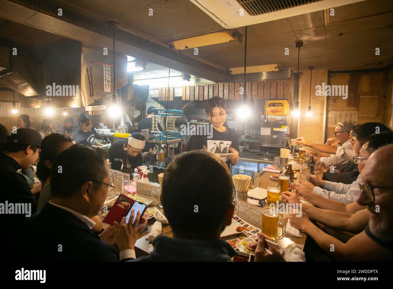 Tokyo, Japan; 1st October 2023: Atmosphere at Izakaya restaurant on ...