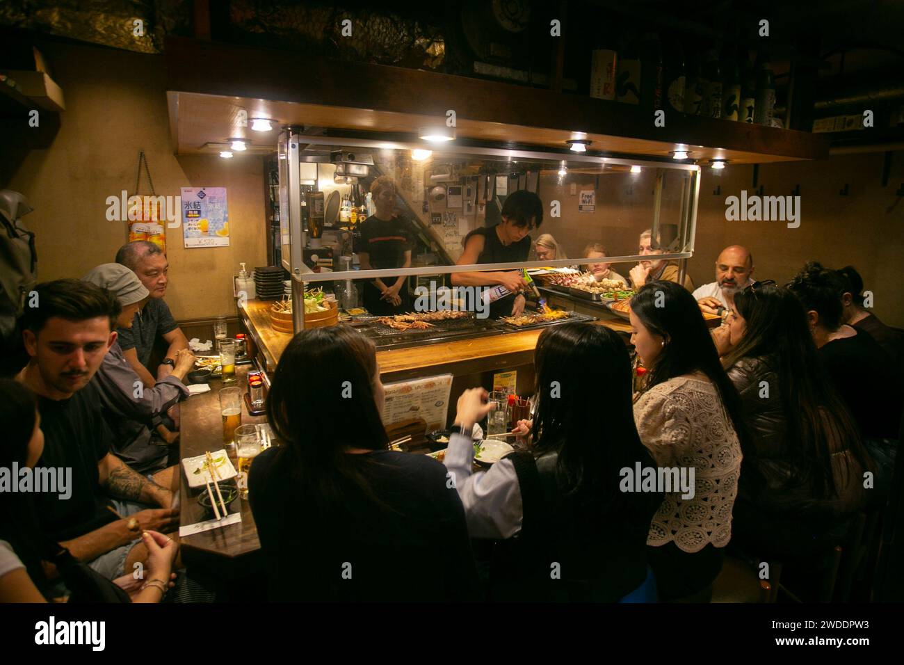 Tokyo, Japan; 1st October 2023: Atmosphere at Izakaya restaurant on ...
