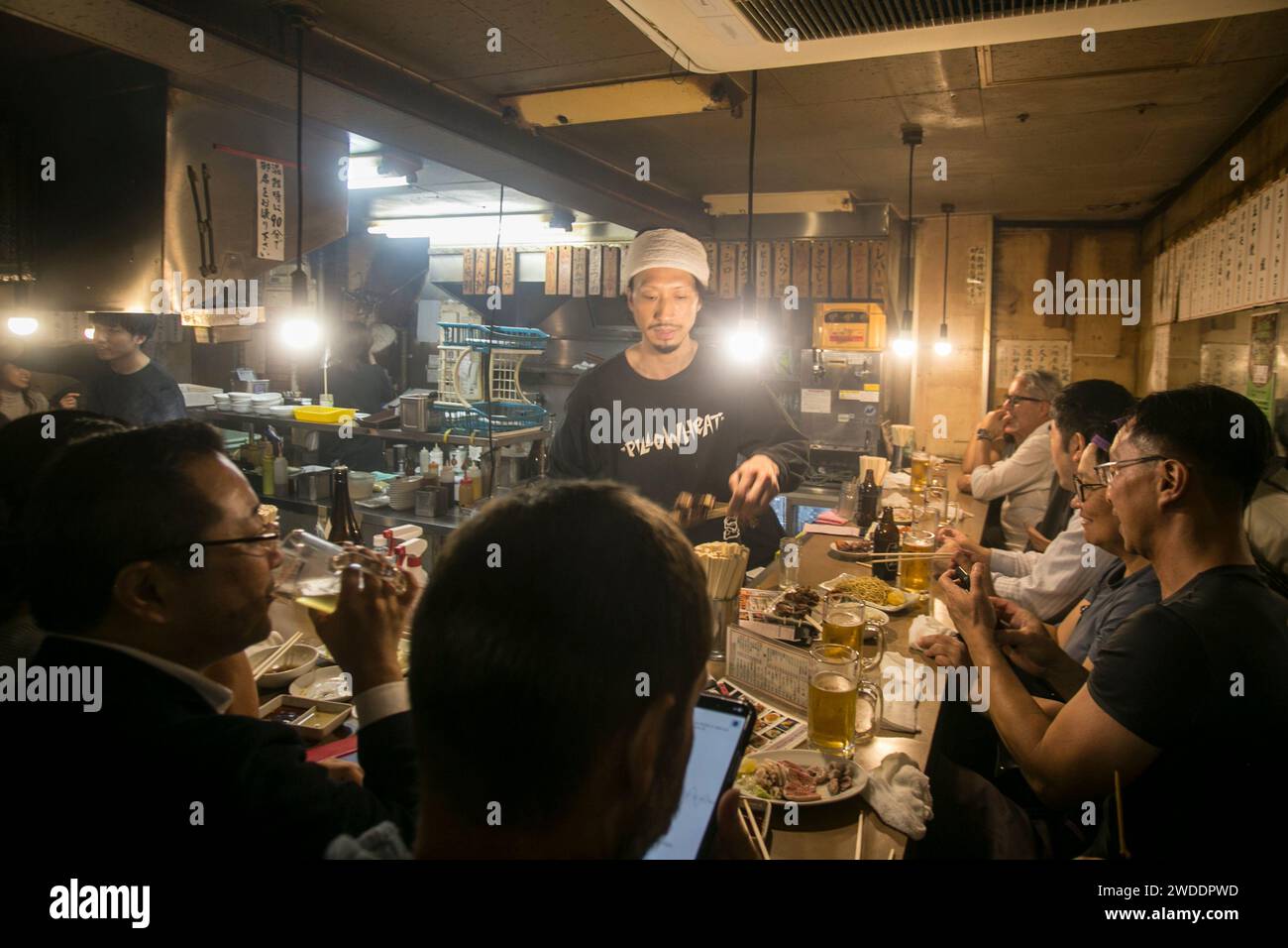 Tokyo, Japan; 1st October 2023: Atmosphere at Izakaya restaurant on ...