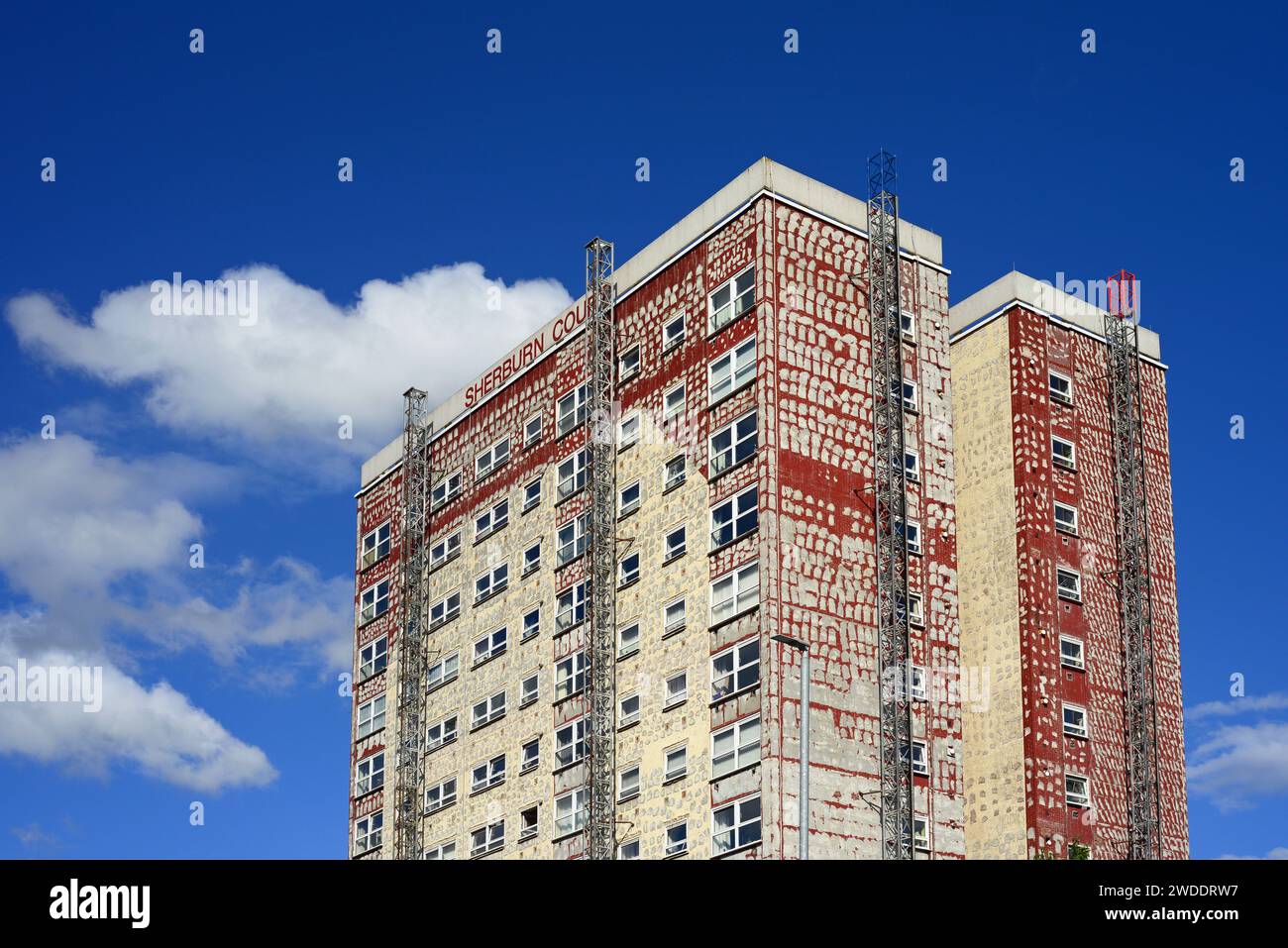 replacing cladding on residential tower block leeds yorkshire united ...