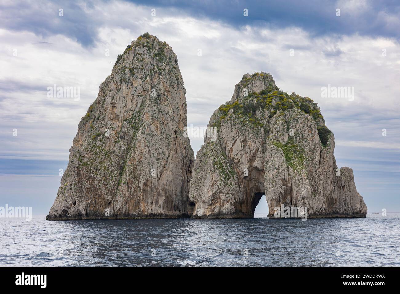Faraglioni rock formations island of Capri Italy Stock Photo - Alamy