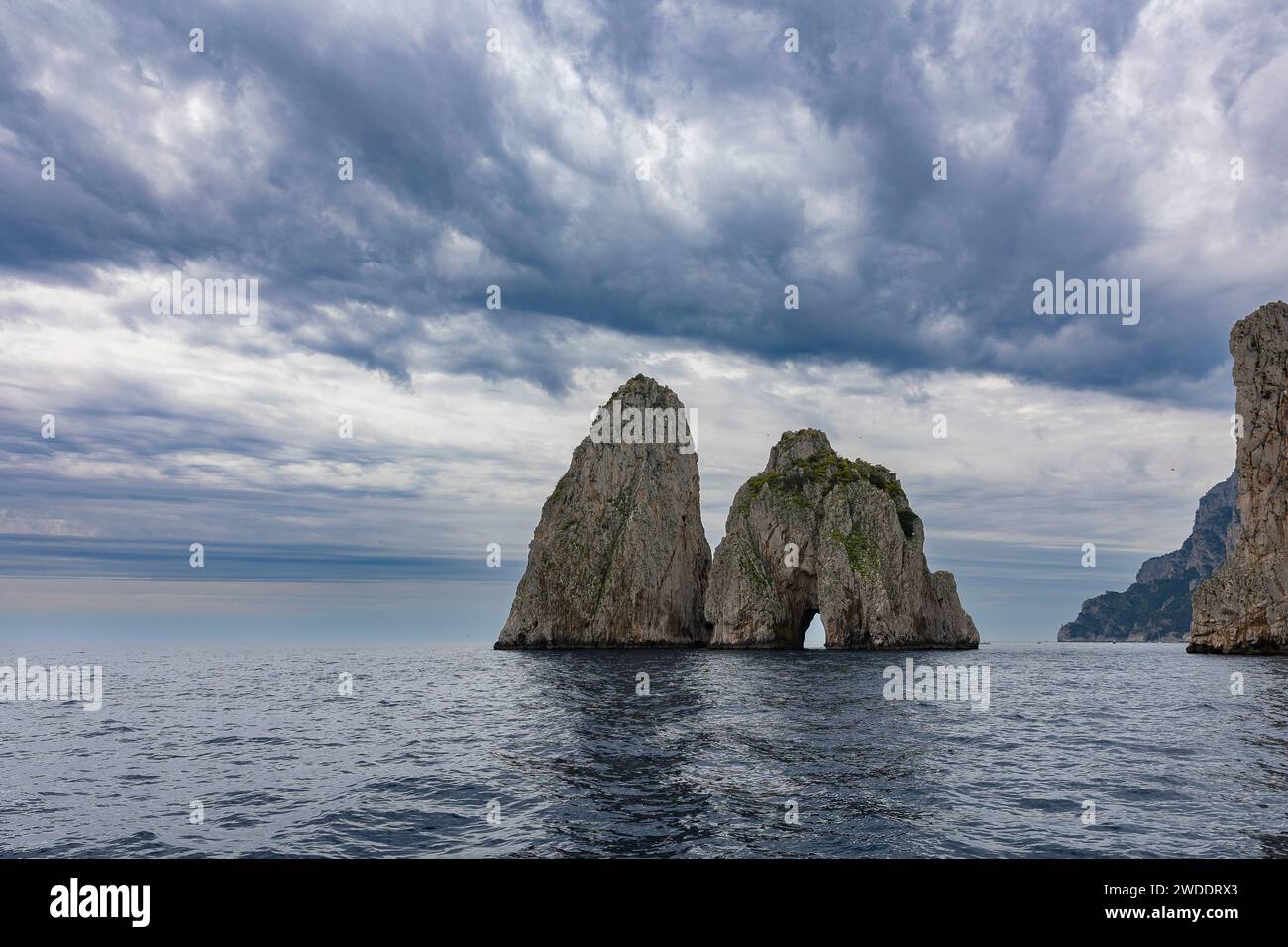 Faraglioni rock formations island of Capri Italy Stock Photo - Alamy