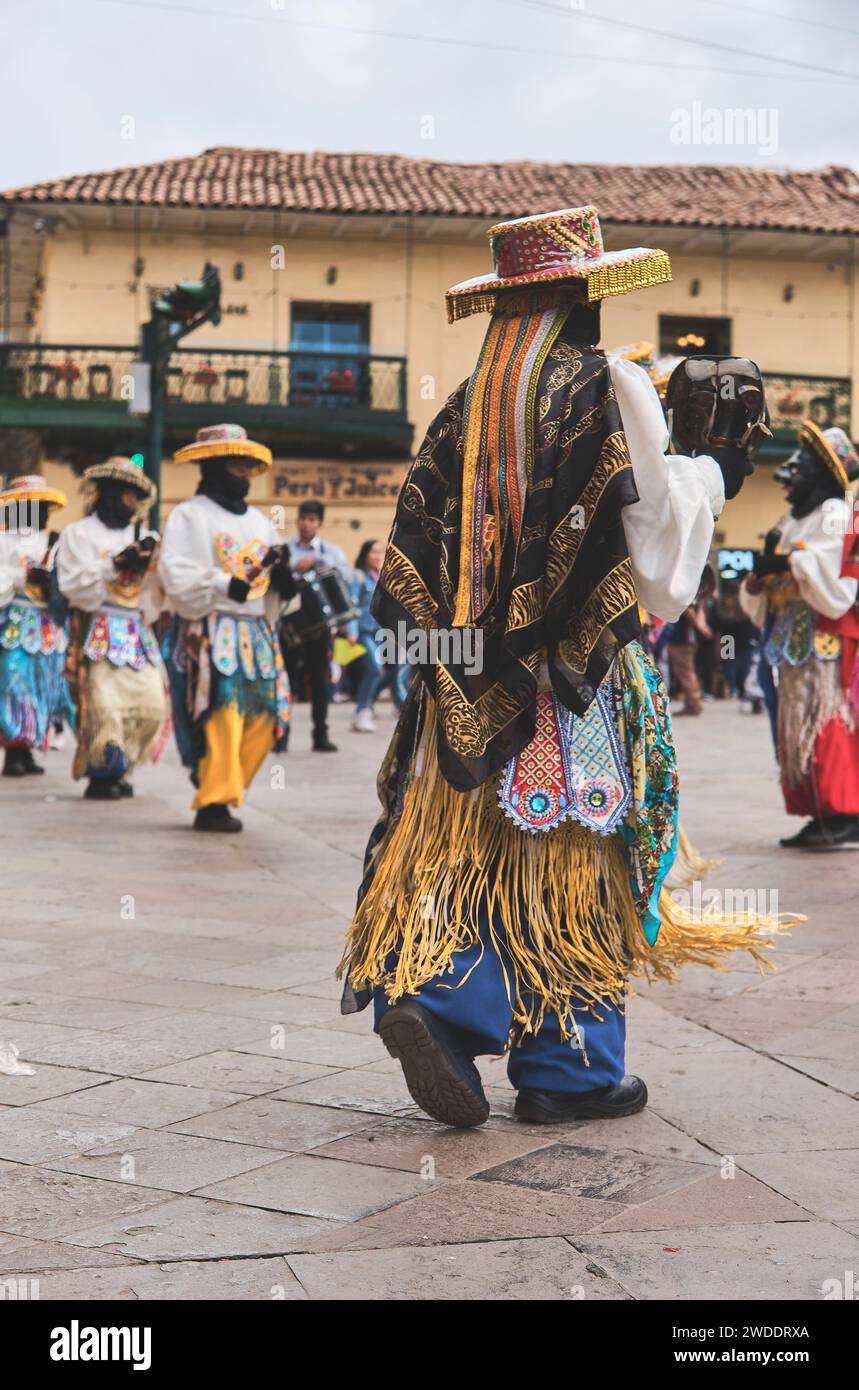Cusco, Peru. June 25, 2023. parade of typical dances in the cathedral ...