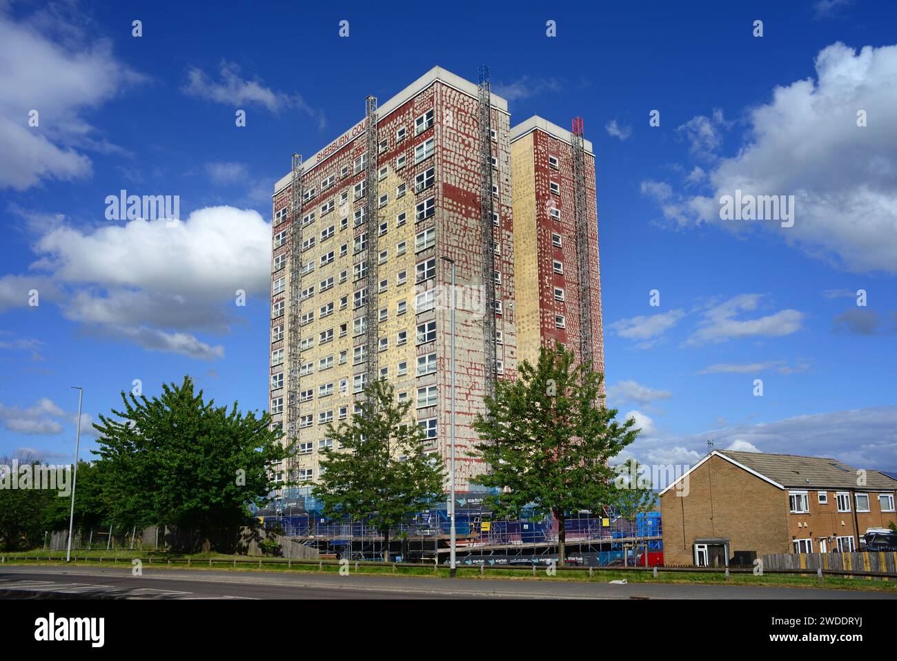 replacing cladding on residential tower block leeds yorkshire united ...