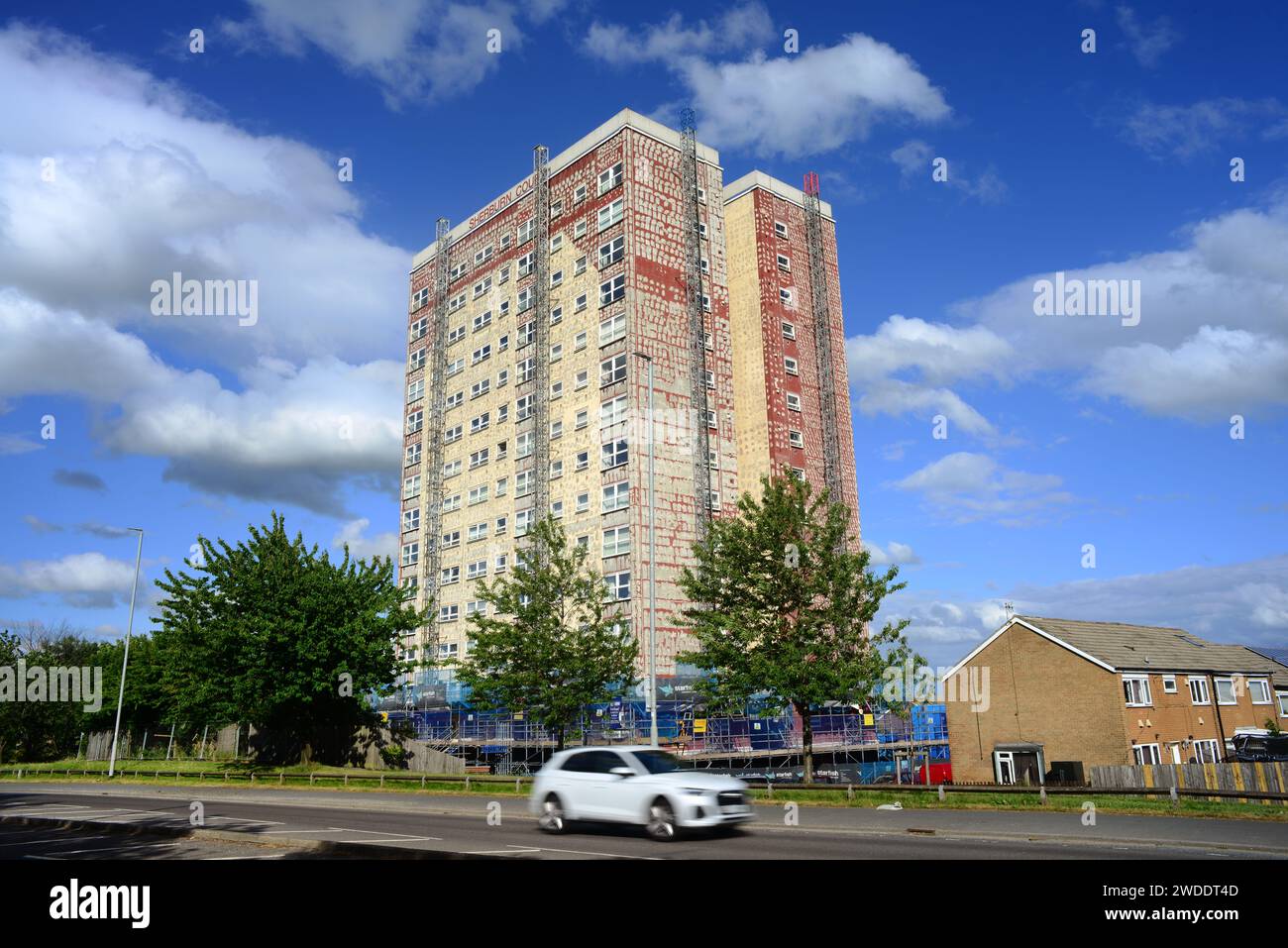 replacing cladding on residential tower block leeds yorkshire united ...
