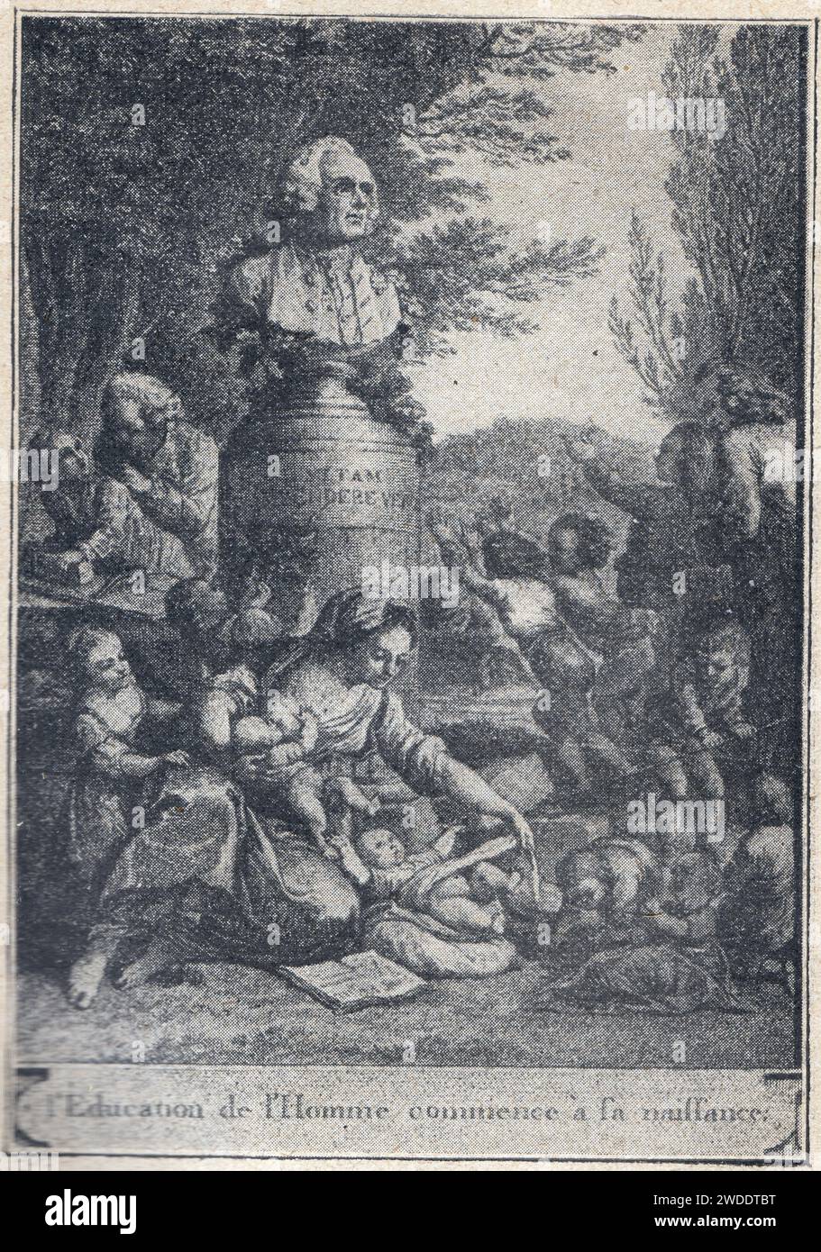 FRONTISPICE DE L'EMILE DE ROUSSEAU.GRAVÉ PAR COCHIN LE FILS,POUR L ...