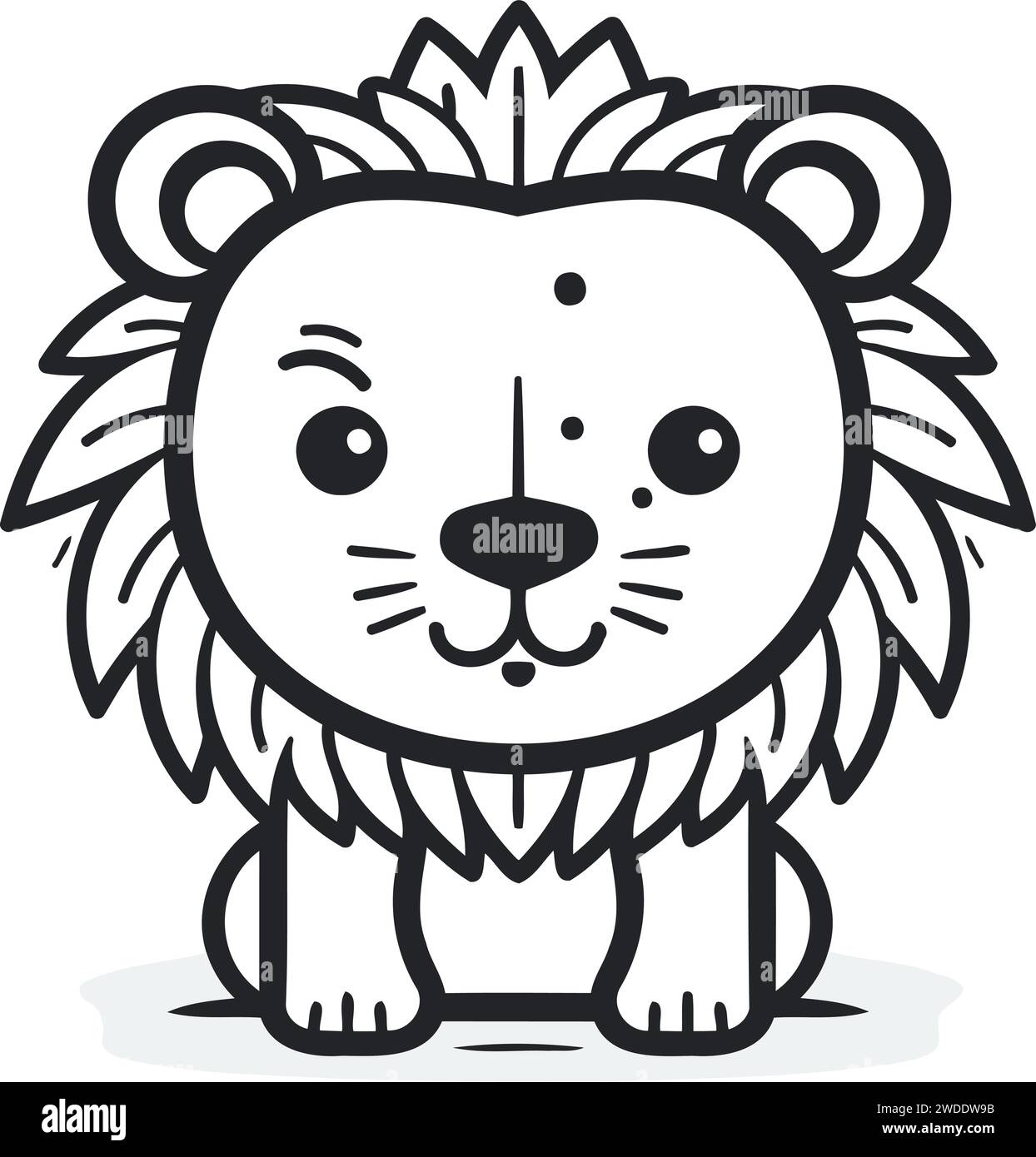 Lion doodle hi-res stock photography and images - Alamy