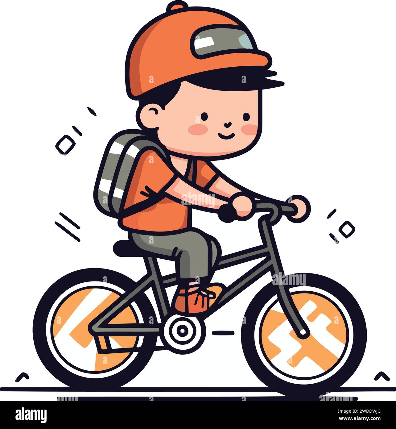 Boy at bicycle Stock Vector Images - Alamy