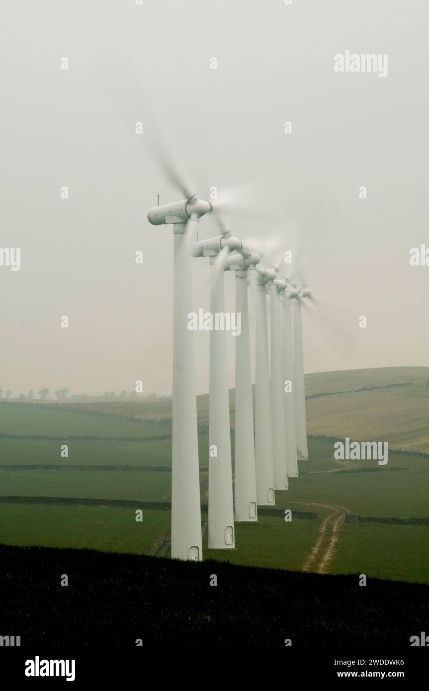 On shore wind turbines in the United Kingdom Stock Photo - Alamy