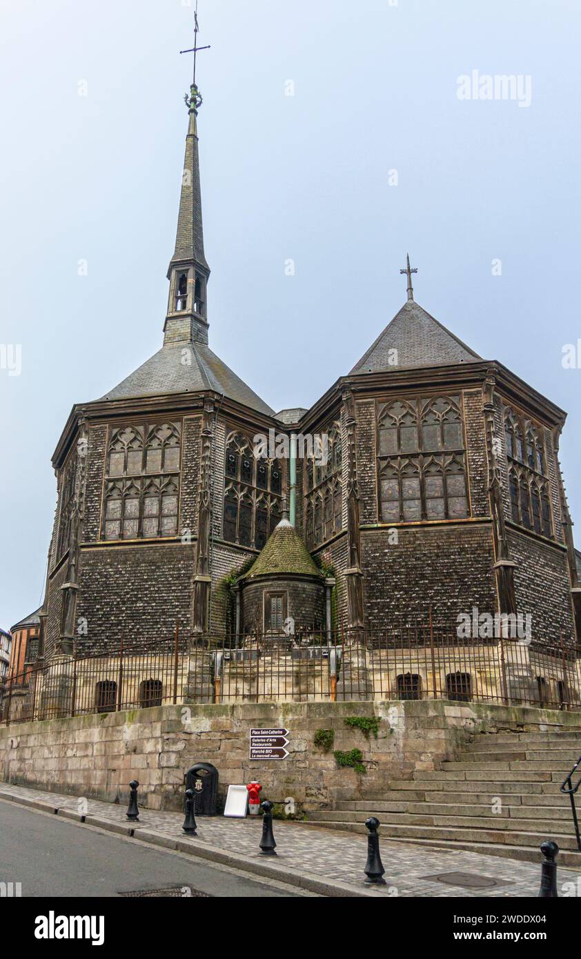 St Catherine's Church in the ancient town of Honfleur, Normandy, France ...