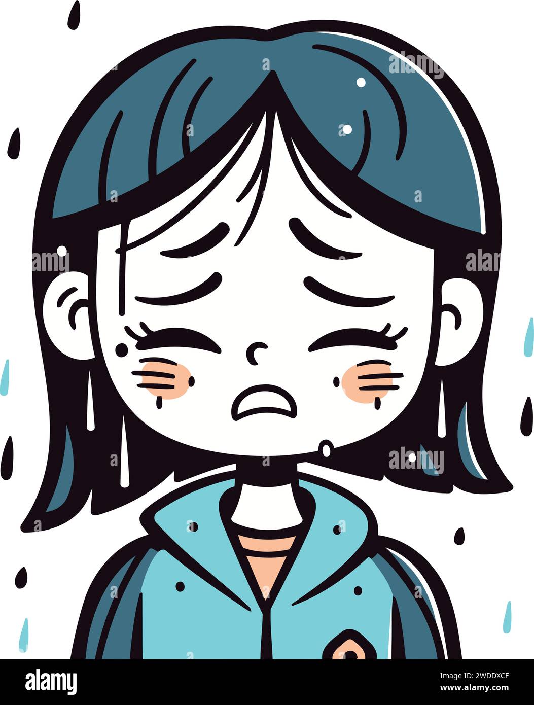 Crying in the rain Stock Vector Images - Alamy