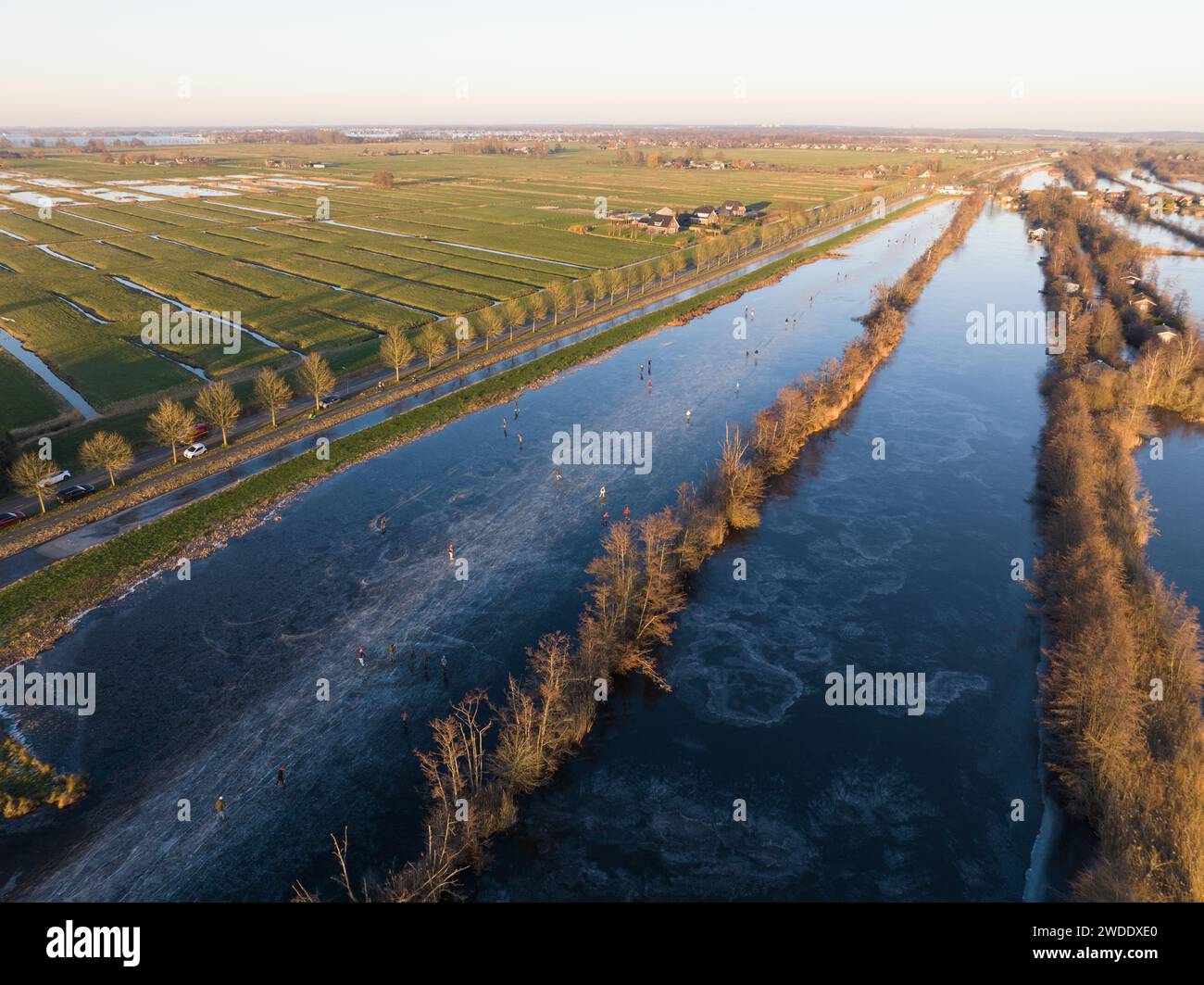 Ice skating in the wild. Natural ice, dutch culture and traditions and ...