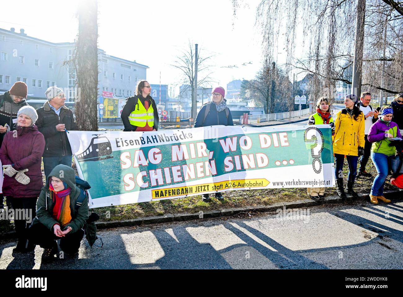 Demonstration gegen die Fertigstellung der A26 Westring 20.01.2024 ...