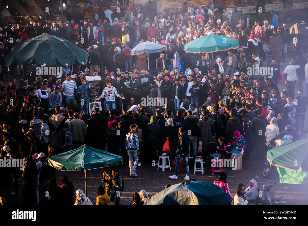 Marrakech, Morocco-February 28,2023:A typical street in the ancient ...