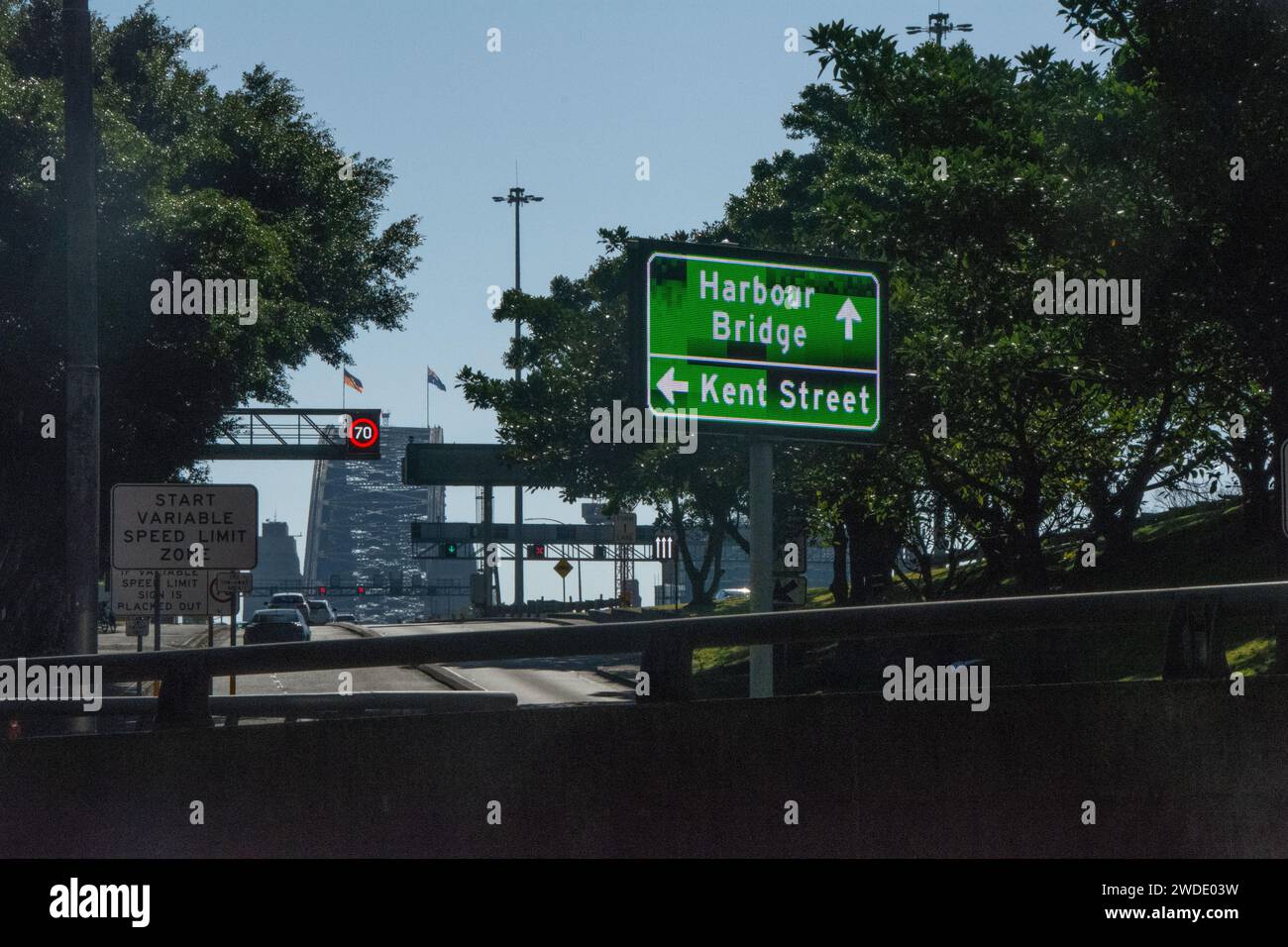 A view towards Sydney Harbour Bridge from the Road Stock Photo - Alamy