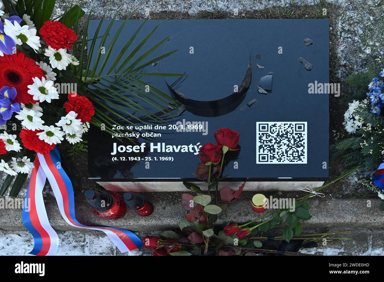 Pilsen, Czech Republic. 20th Jan, 2024. Official unveiling of memorial ...