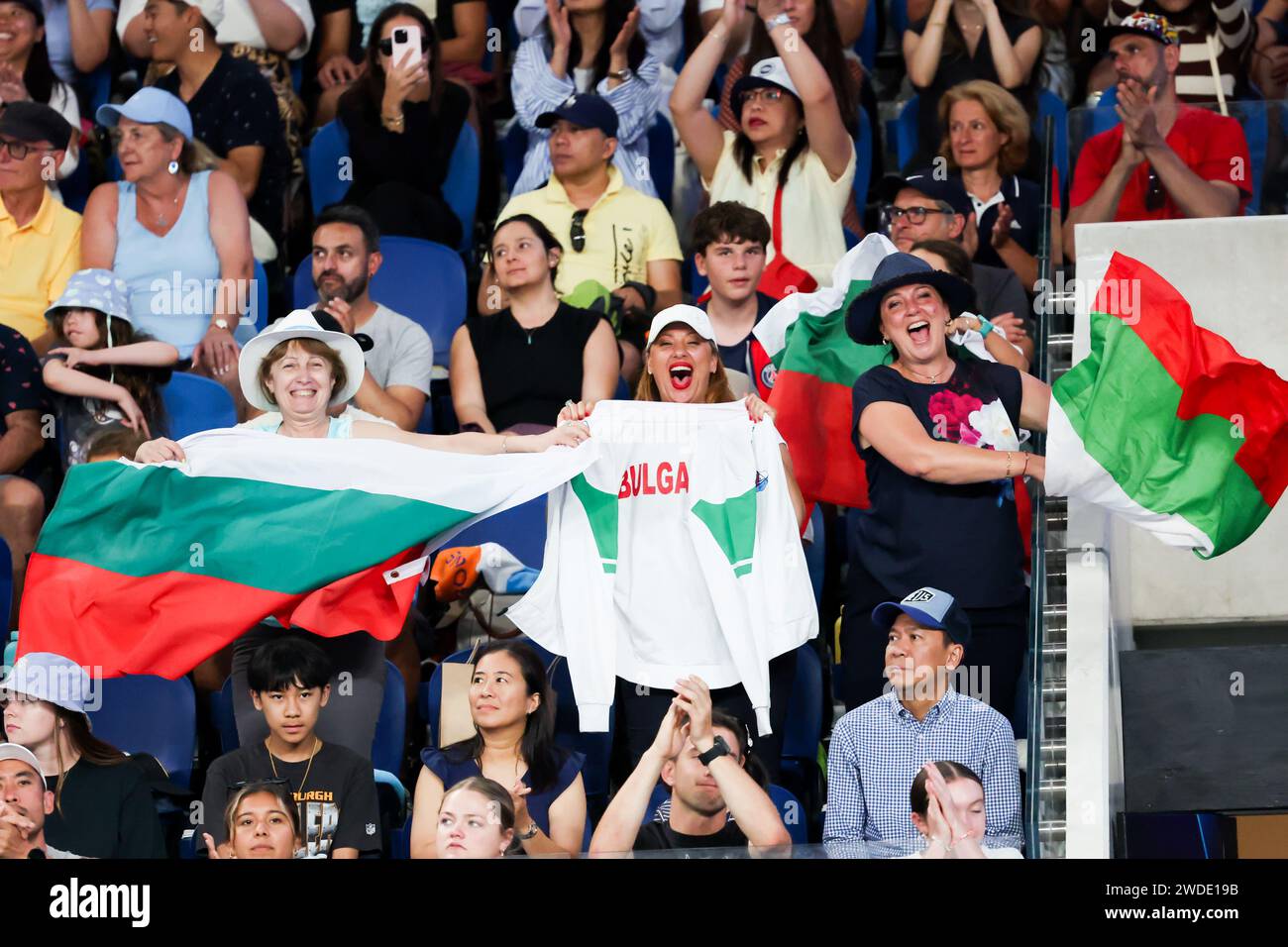 Melbourne, Victoria, Australia. 20th Jan, 2024. MELBOURNE, AUSTRALIA - JANUARY 20: Crowd ...