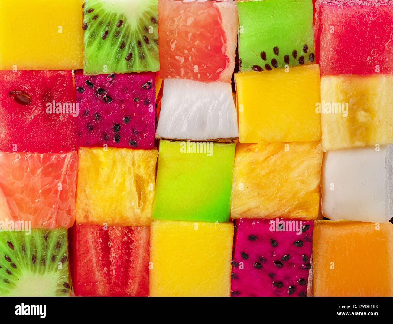 Fruit puzzle. Colorful food background or pattern arranged of different ...
