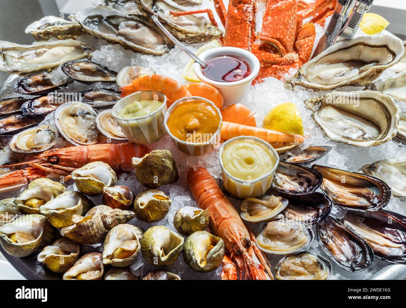 Seafood plate. Delicacy food Stock Photo - Alamy