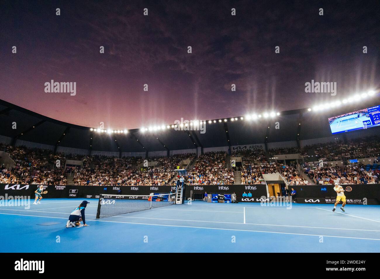 Melbourne, Victoria, Australia. 20th Jan, 2024. MELBOURNE, AUSTRALIA - JANUARY 20: Crowd ...