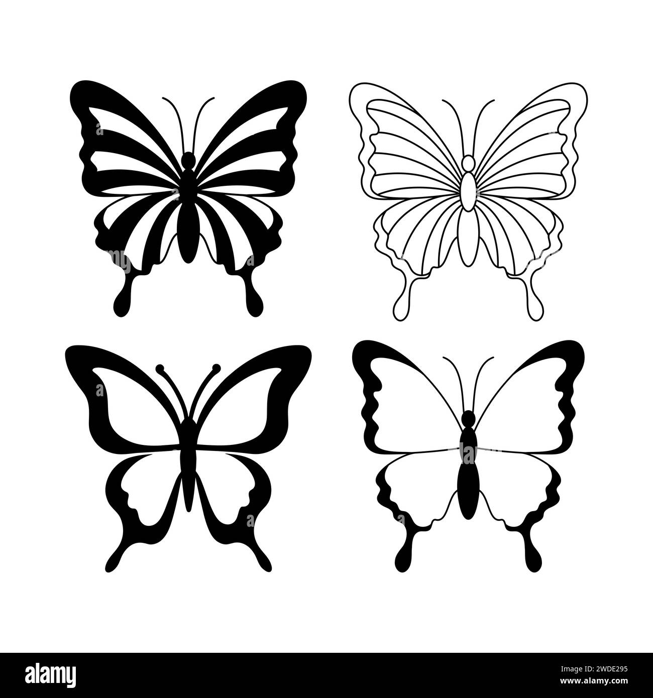 Butterfly graphic icons in linear style Stock Vector Image & Art - Alamy