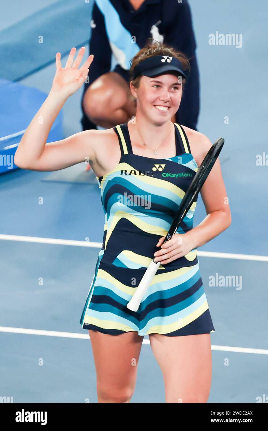Melbourne, Victoria, Australia. 20th Jan, 2024. MELBOURNE, AUSTRALIA - JANUARY 20: Linda Noskova ...