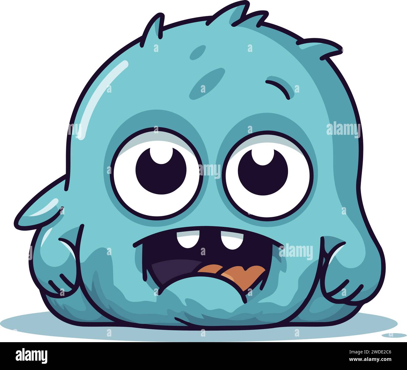 Funny blue monster with big eyes. Vector illustration isolated on white ...