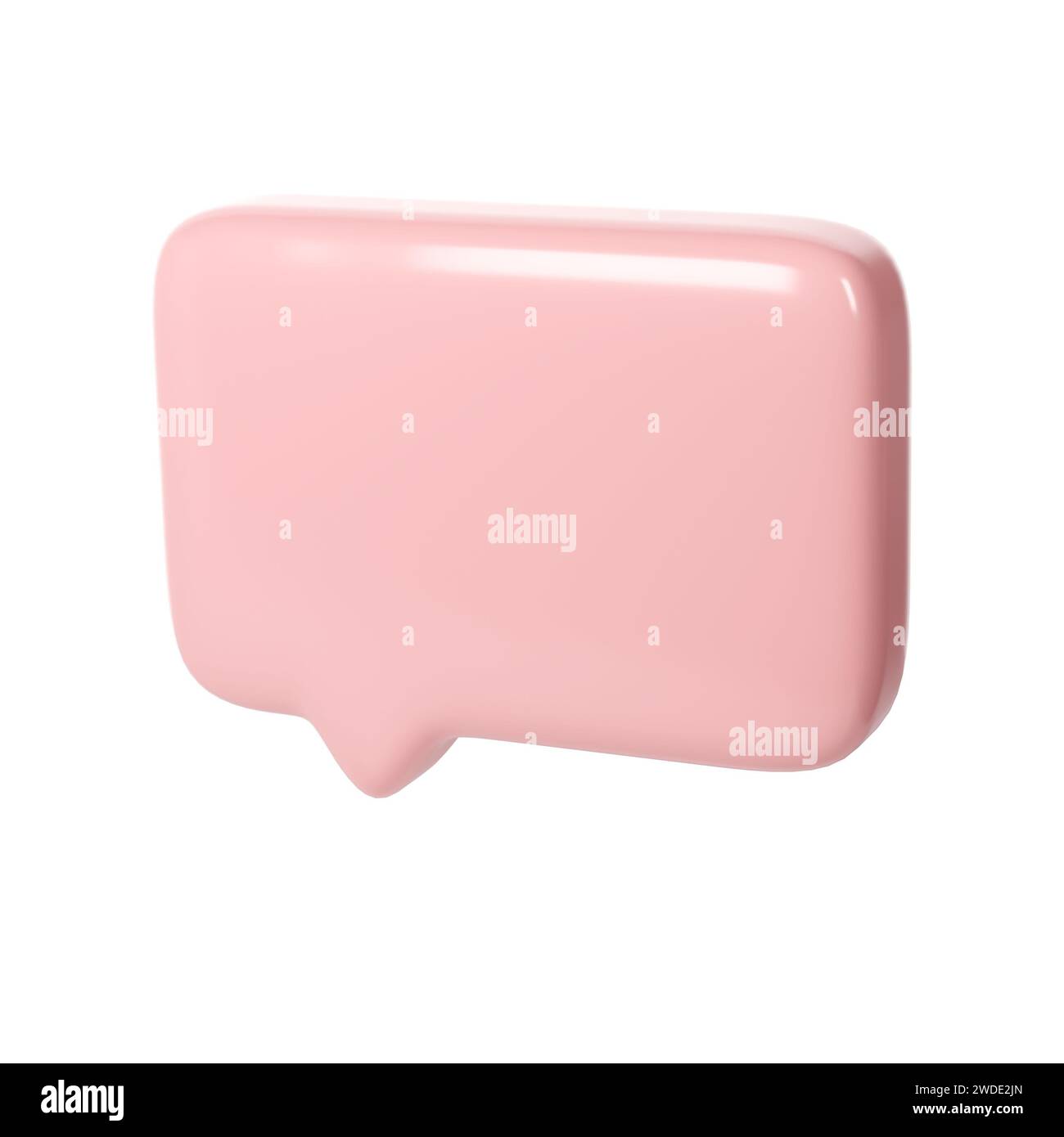 3D pink text bubble frame. Social media online platform concept icon ...
