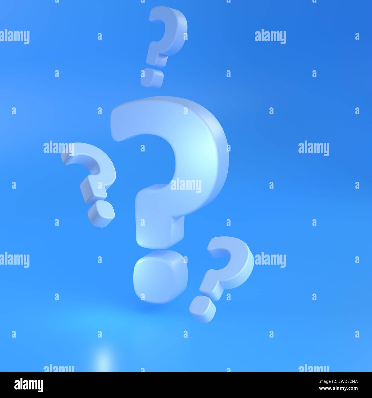 3d Realistic blue question marks on blue background. luxury template ...