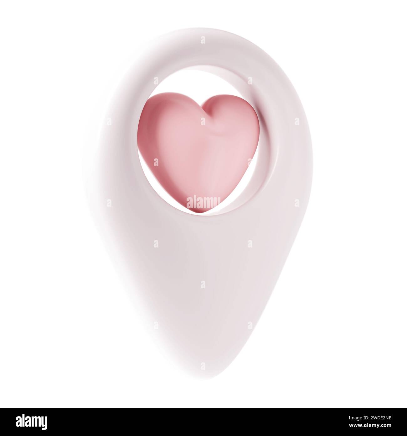 Map pointer 3d pin icon valentine. White geotag location point with ...