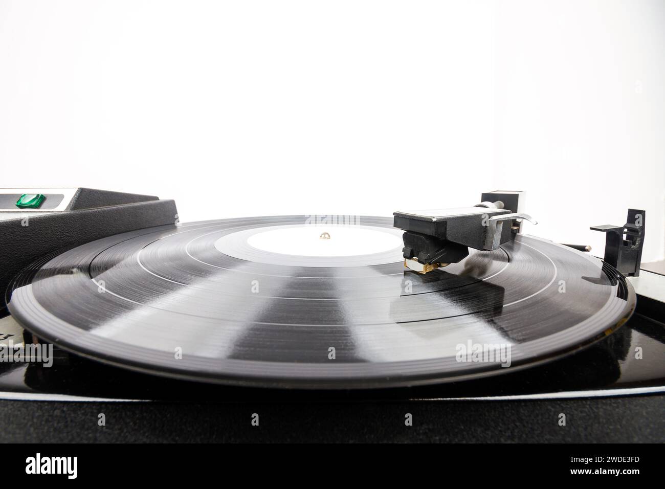 Close up of turntable needle on a vinyl record. Turntable playing vinyl ...