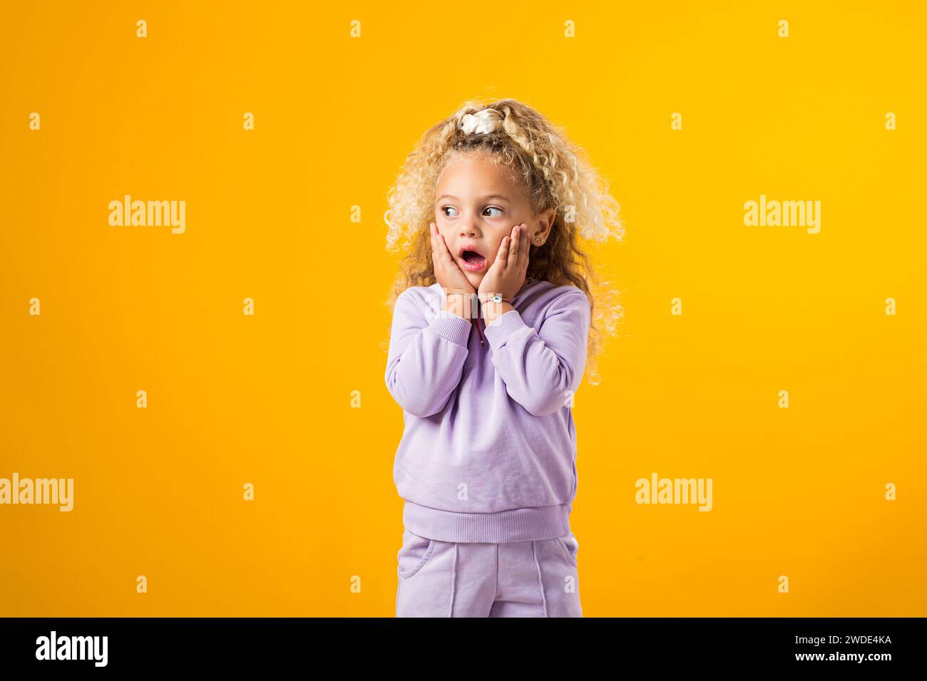 Portrait of Afraid Child Girl, Expressing Fears Stock Photo - Alamy