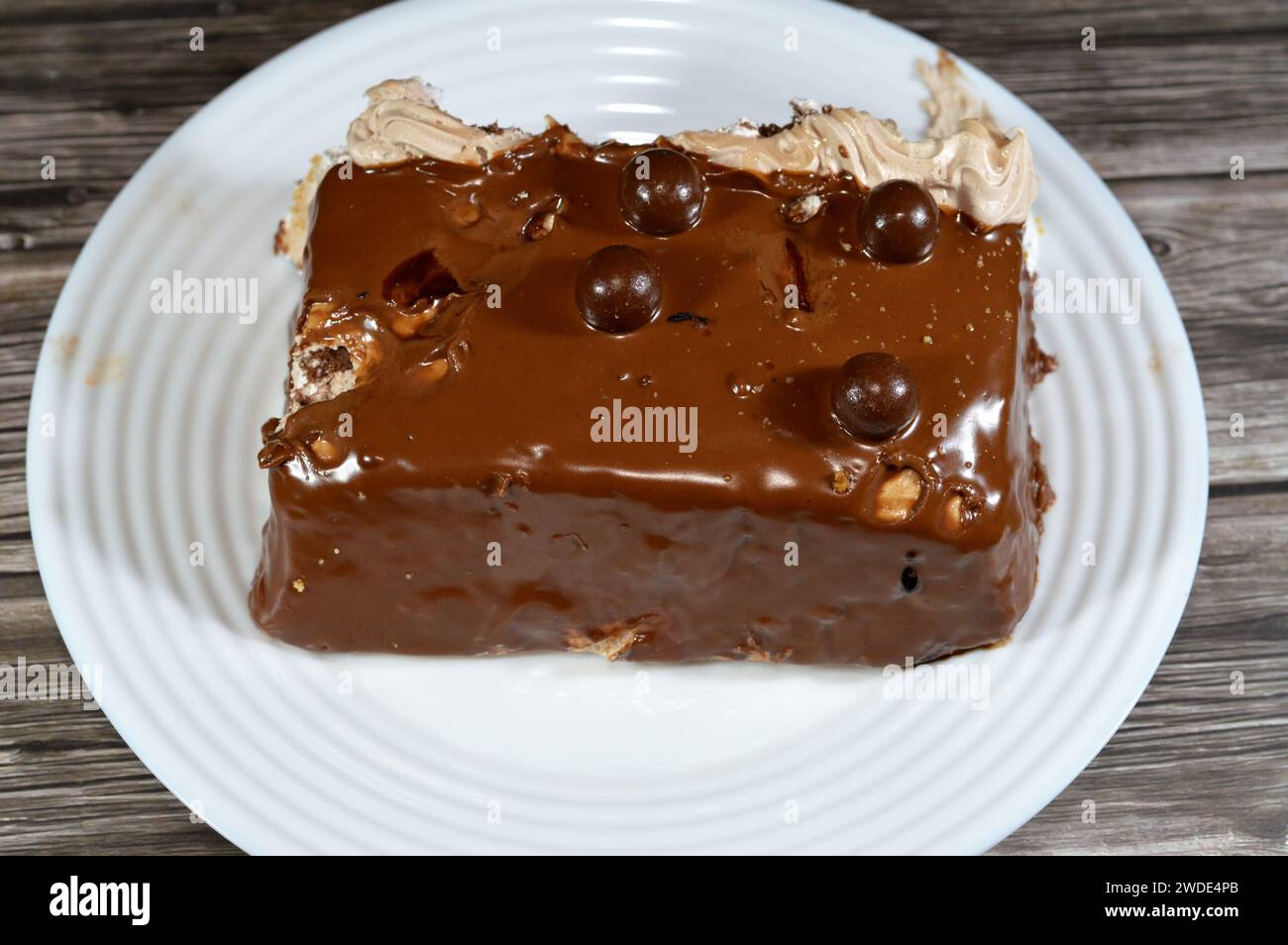 Hazelnut chocolate spread, with chocolate chunks and balls from a ...