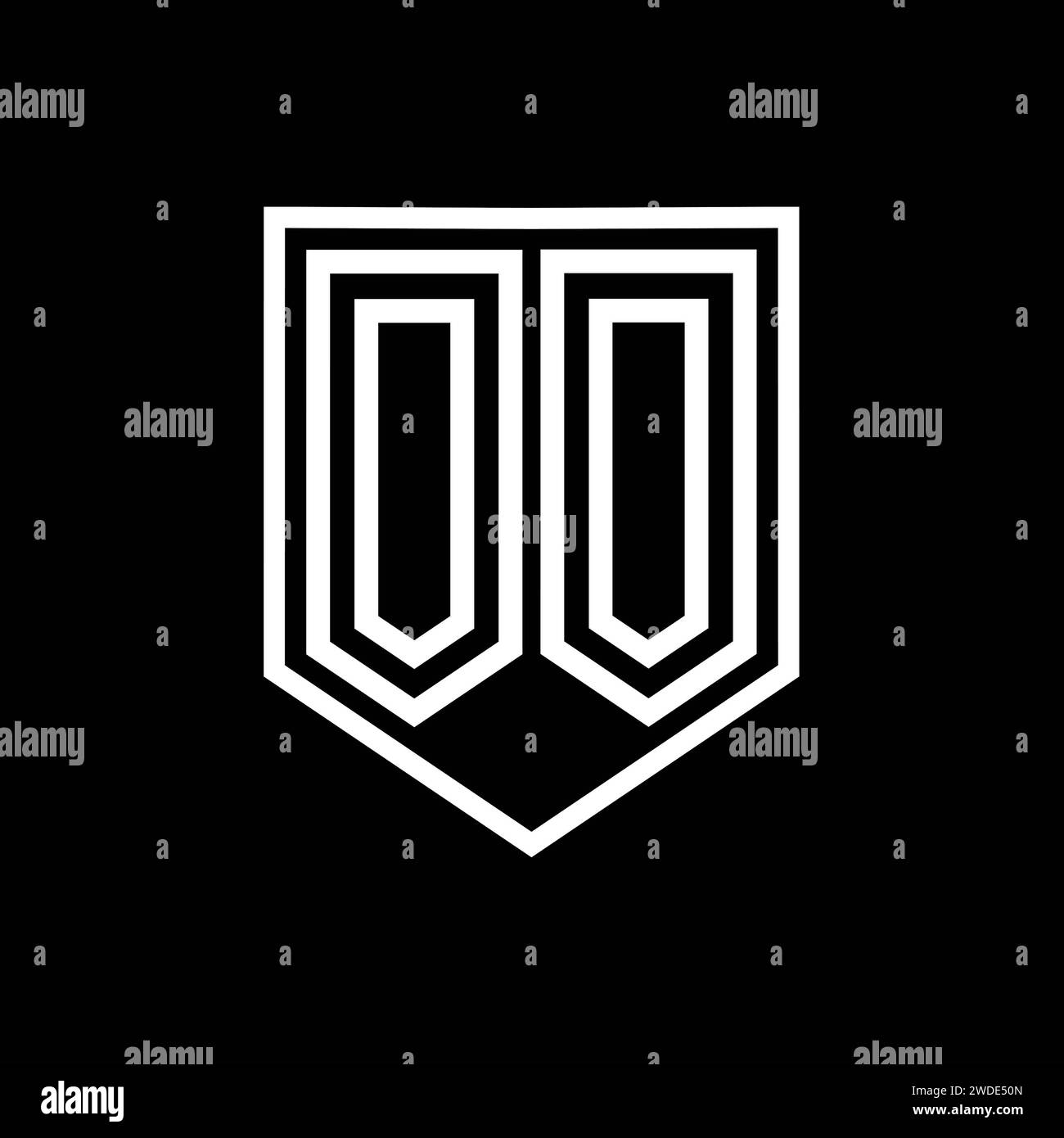 OO Letter Logo monogram shield geometric line inside shield isolated style design template Stock ...