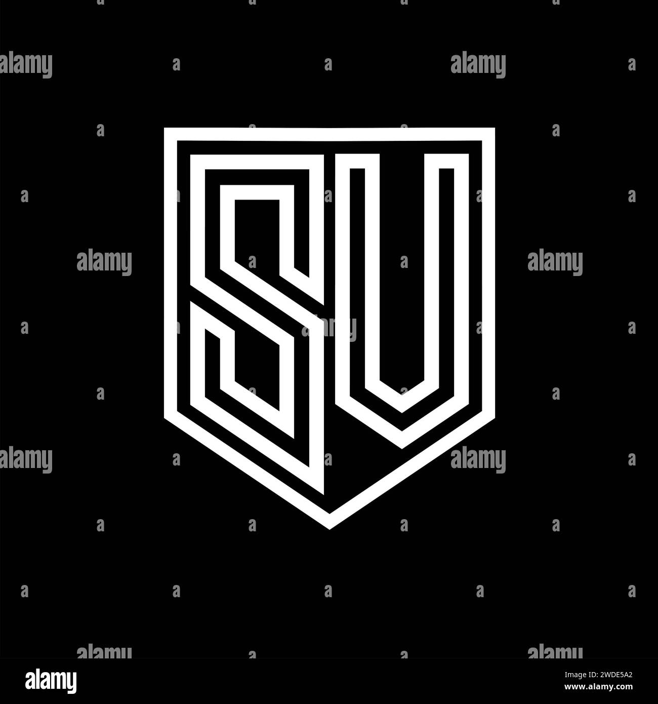 SV Letter Logo monogram shield geometric line inside shield isolated style design template Stock ...