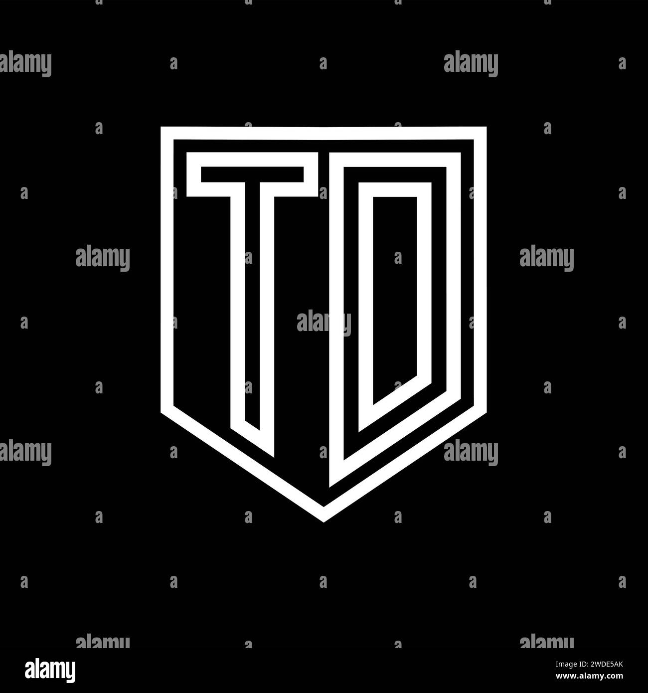 TD Letter Logo monogram shield geometric line inside shield isolated style design template Stock ...