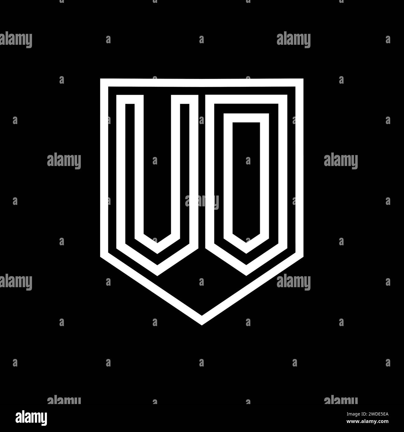 VO Letter Logo monogram shield geometric line inside shield isolated style design template Stock ...