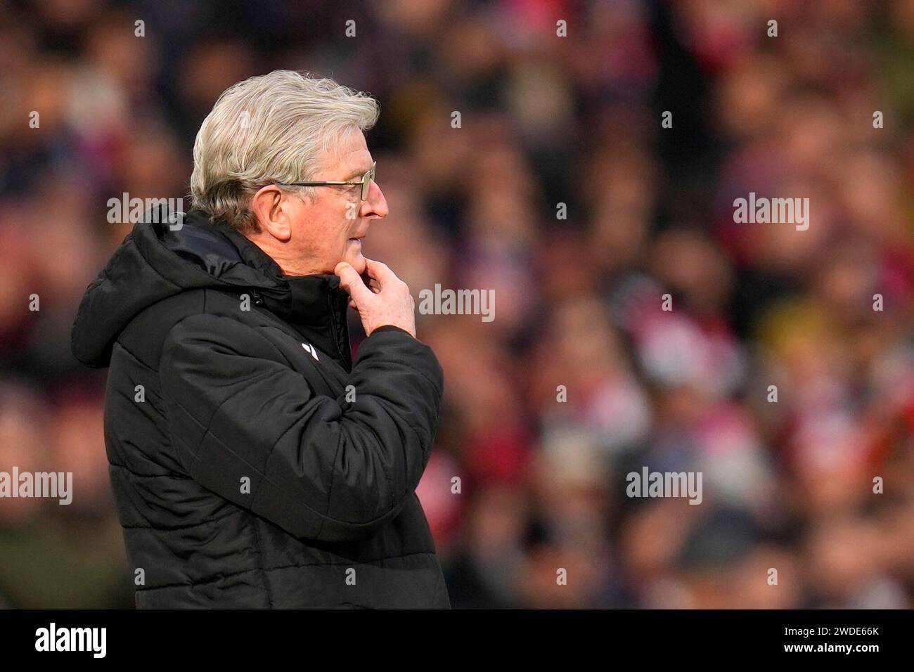 Crystal Palace's head coach Roy Hodgson follows the game during the ...