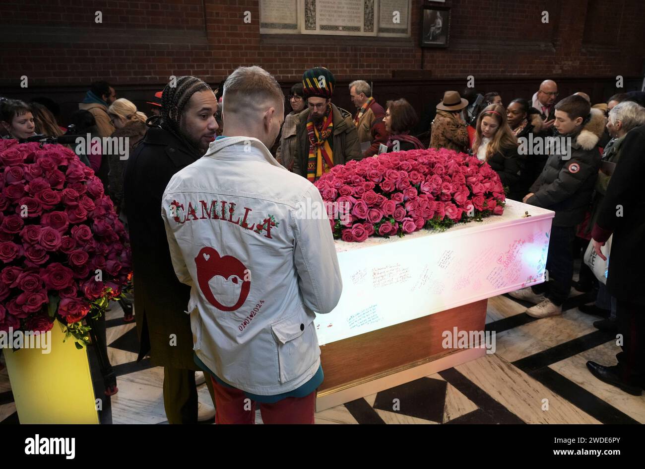 Mourners attending the funeral of Kids Company founder Camila ...